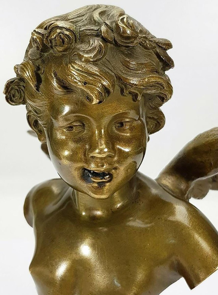Antiker Französischer Engel Putte aus Bronze von Auguste Moreau bei ...