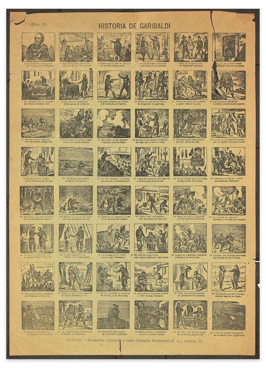 Historia de Garibaldi - Group of 48 Original Woodcuts - Late 19th ...