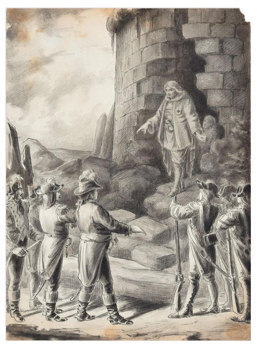 Scène de l'Insurrection Vendéenne - Pencil Drawing 19th Century 19th ...