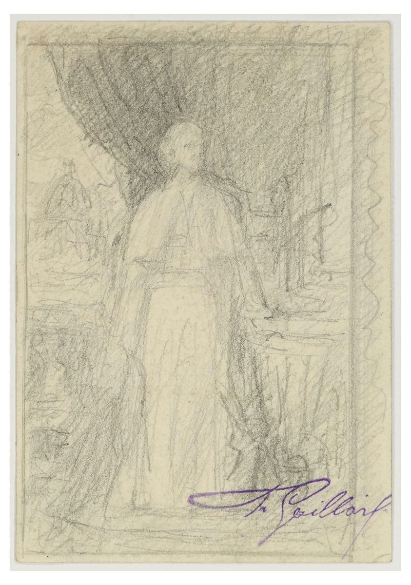Portrait of Pope in Saint Peter - Original Pencil Drawing by F ...