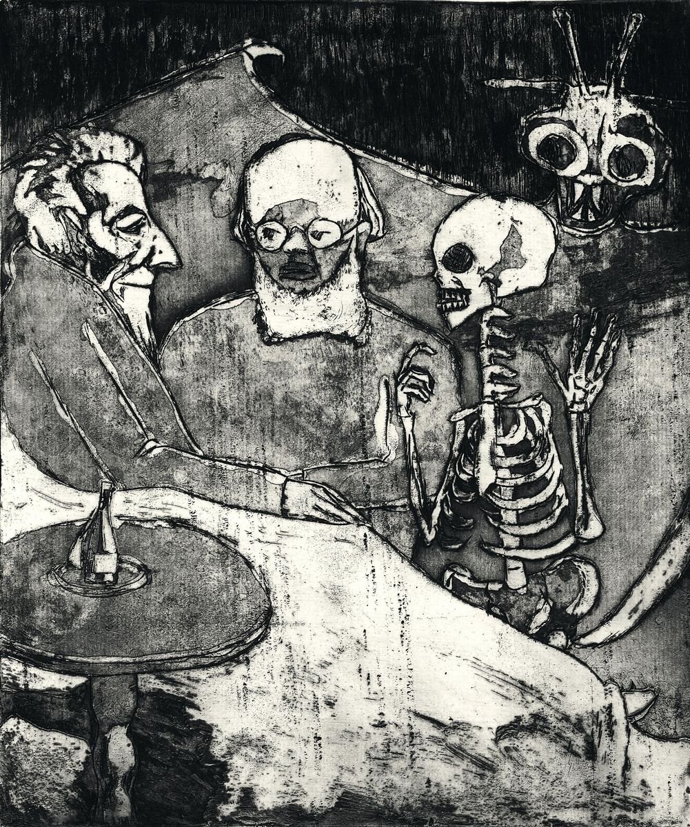 Patient, Doctor, Death and Devil - Etching and Aquatint by E. Nolde ...