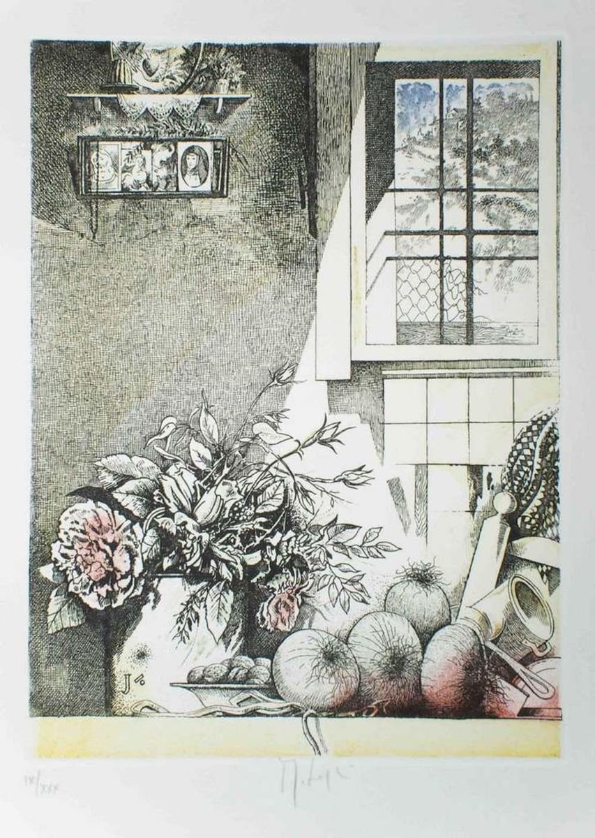 Interno con Sacrocuore - Original Etching by Mario Logli - 1986 1986 ...