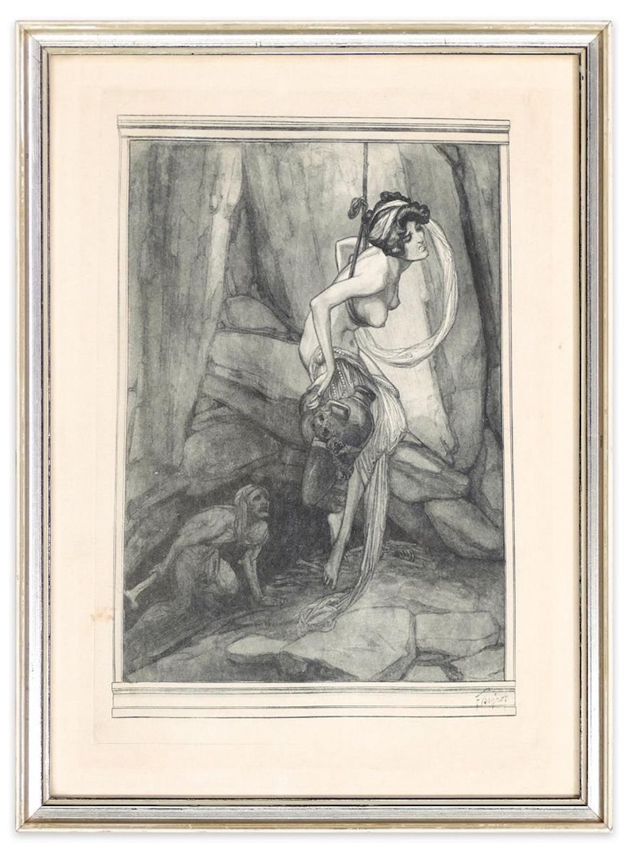 Samariterin in Jakobs Brunnen - Héliogravure von Franz von Bayros - 1920er 1920er bei Pamono kaufen