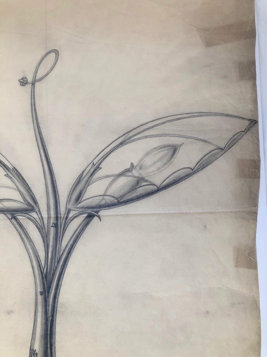 Drawing for a Table Lamp by Robert Gerlach, 1915 for sale at Pamono