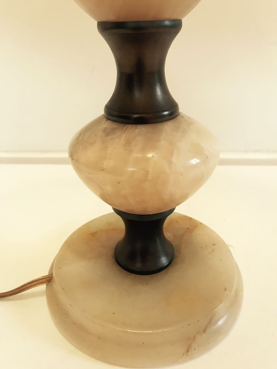 Italian Marble & Copper Base Table Lamp, 1920s for sale at Pamono