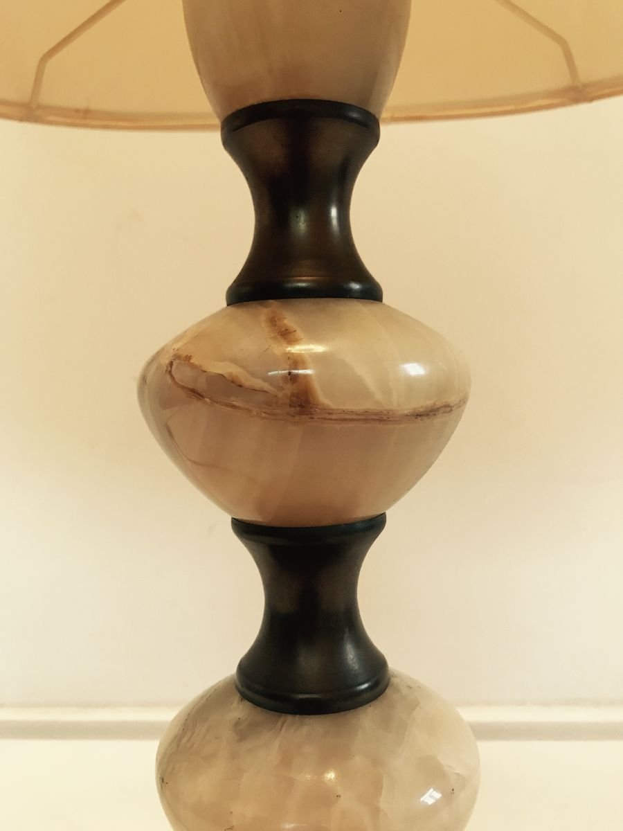 Italian Marble & Copper Base Table Lamp, 1920s for sale at Pamono