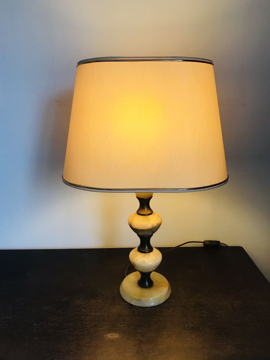 Italian Marble & Copper Base Table Lamp, 1920s for sale at Pamono