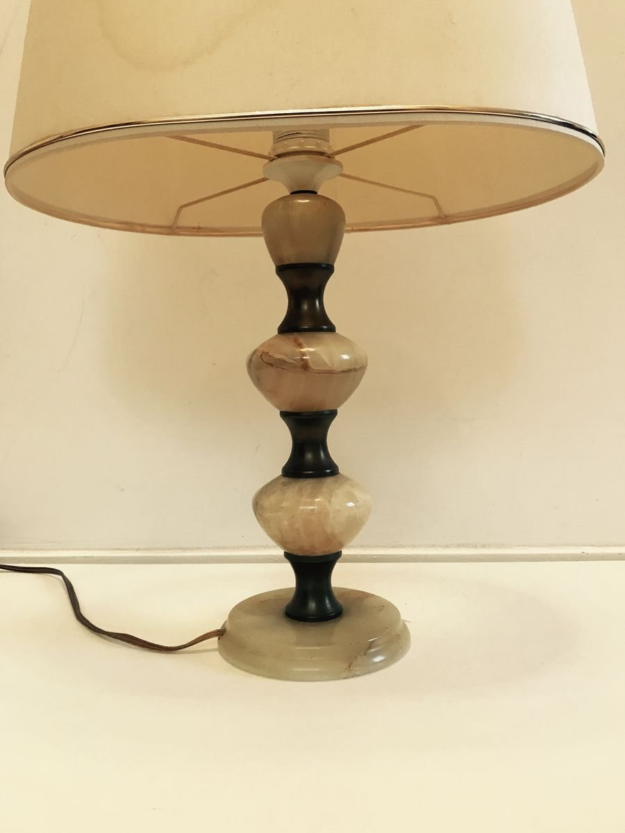 Italian Marble & Copper Base Table Lamp, 1920s for sale at Pamono
