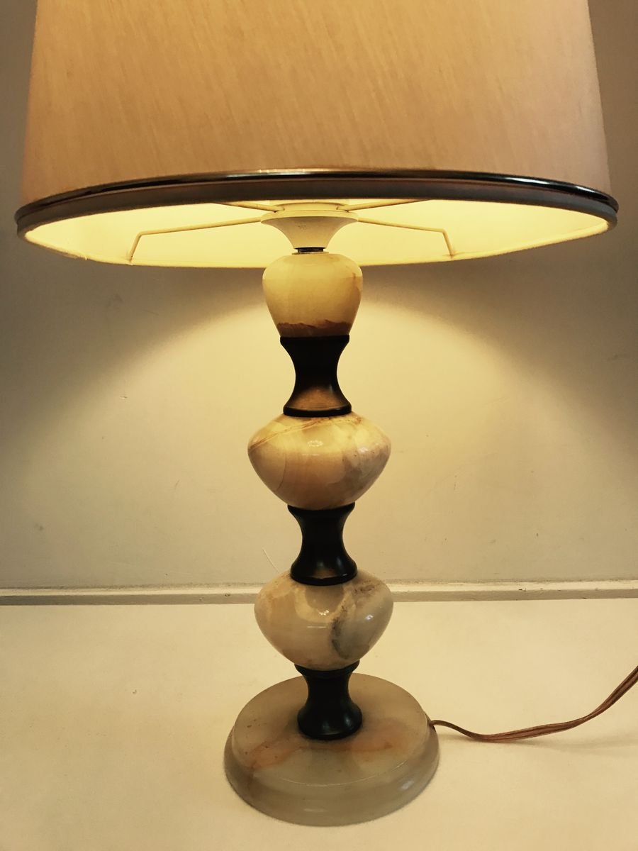 Italian Marble & Copper Base Table Lamp, 1920s for sale at Pamono