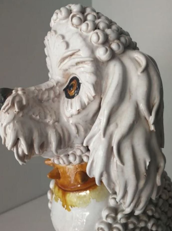 Vintage Glazed Ceramic Dog from Algora for sale at Pamono