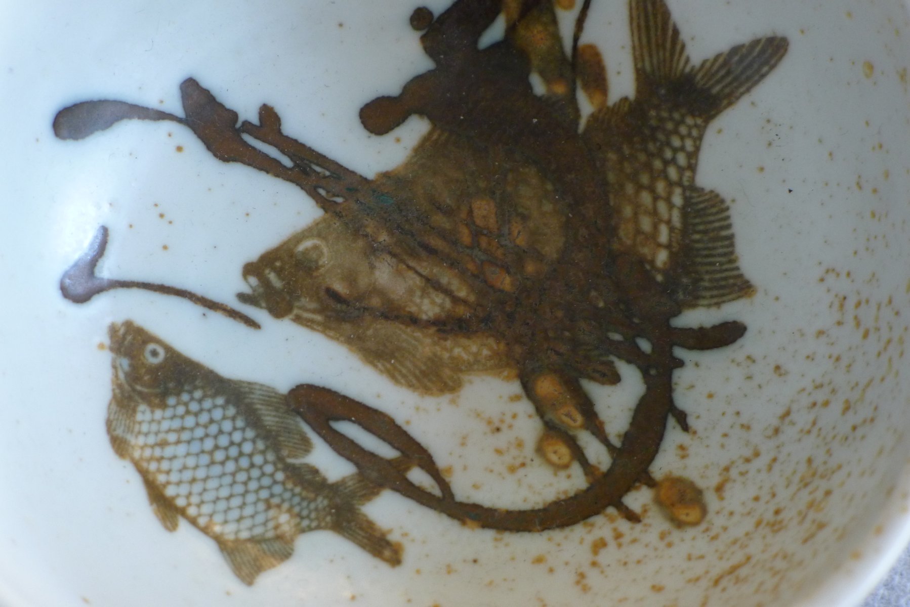 Danish Faience Ceramic Diana Bowl with Koi Fish by Nils Thorsson for ...