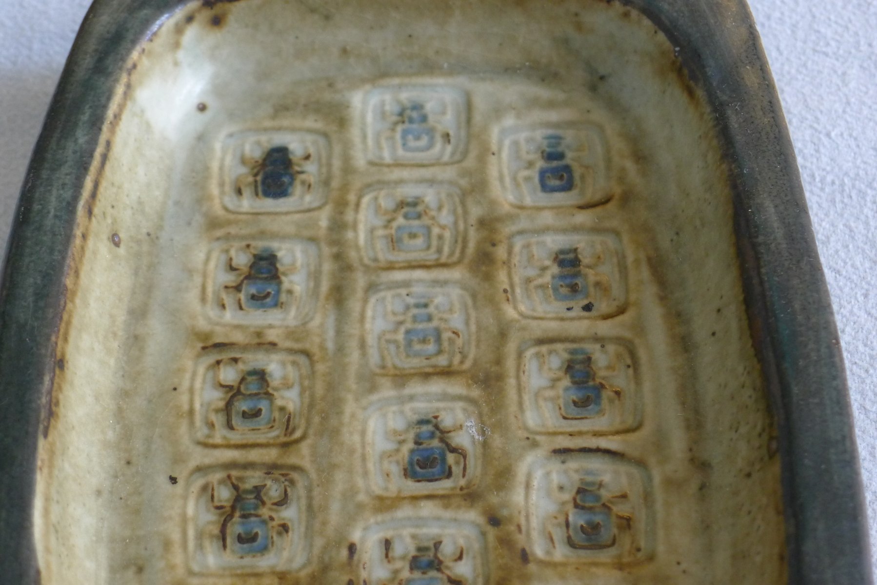 Danish Earthenware Bowl with Scarab Beetles by Jørgen Mogensen for ...