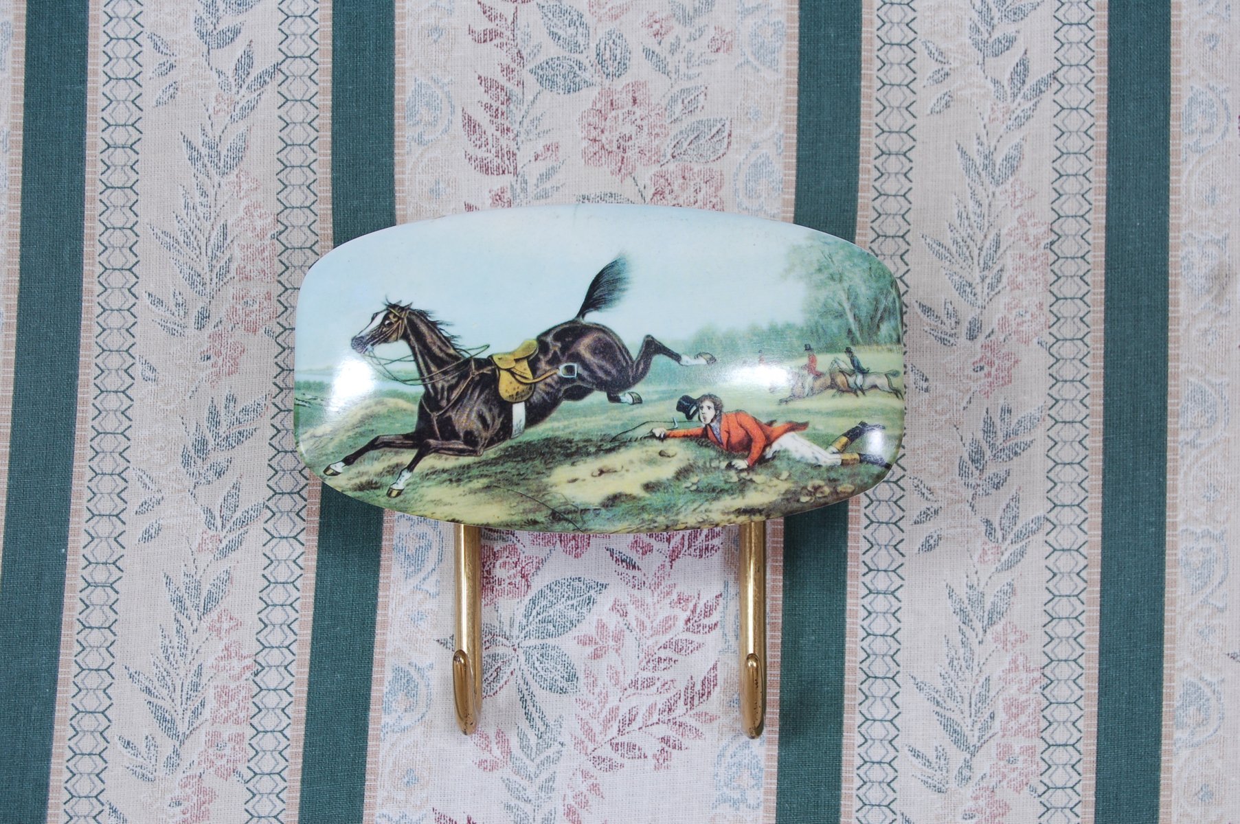 Coat Rack with 3 Hunting Themed Hooks, 1960s for sale at Pamono