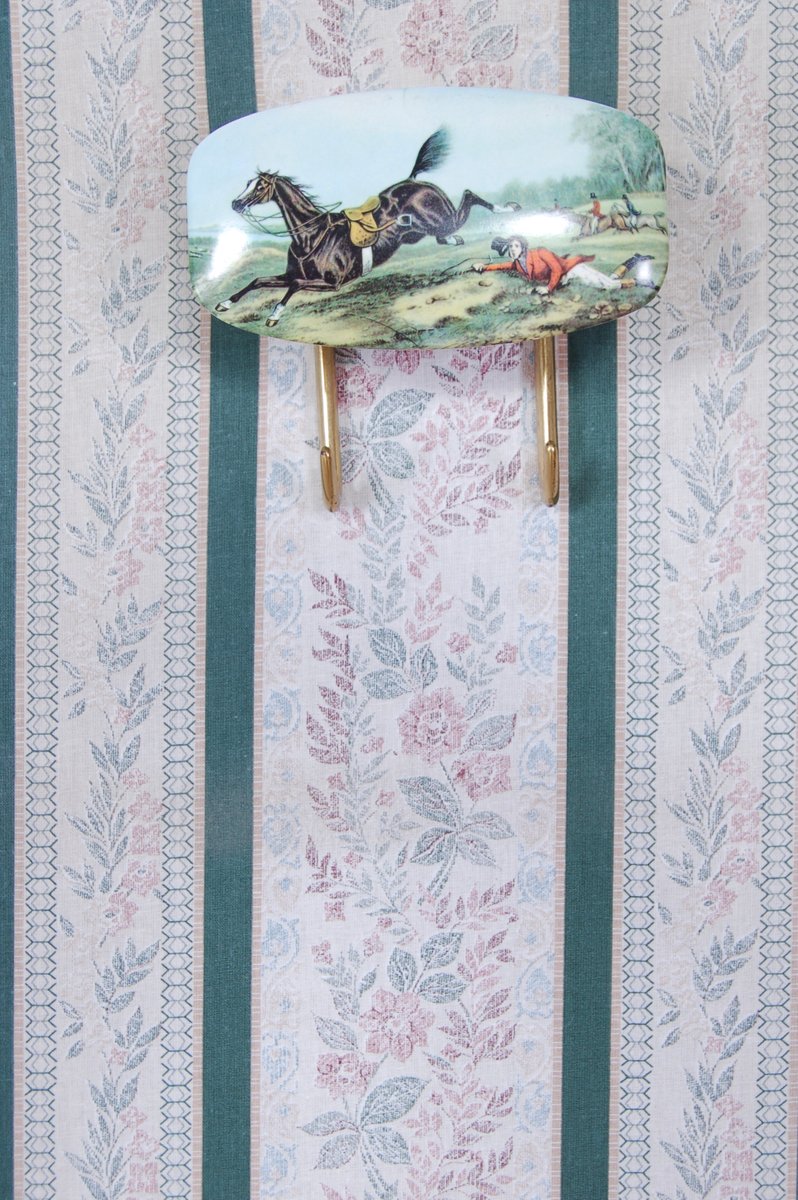 Coat Rack with 3 Hunting Themed Hooks, 1960s for sale at Pamono