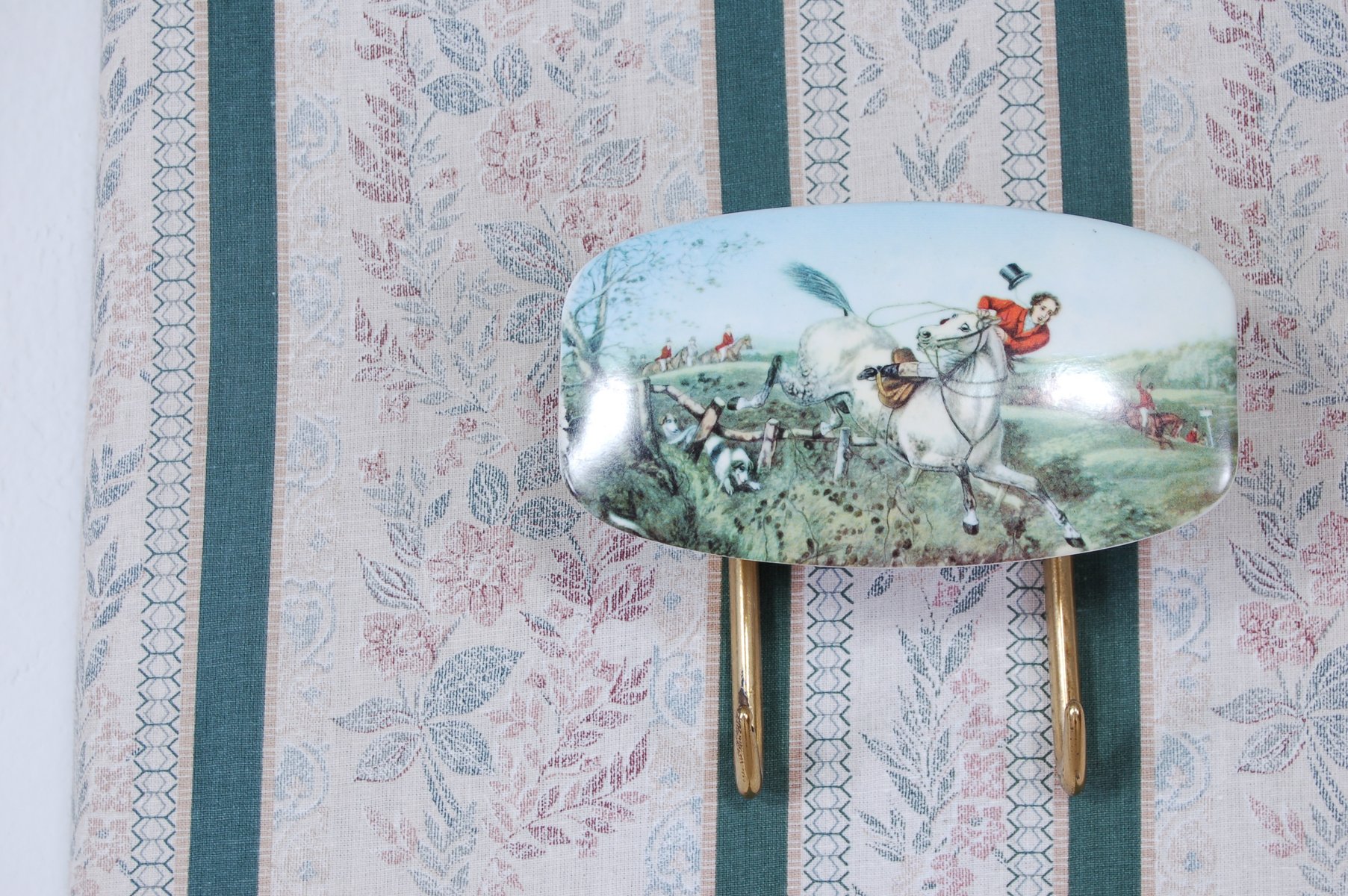 Coat Rack with 3 Hunting Themed Hooks, 1960s for sale at Pamono