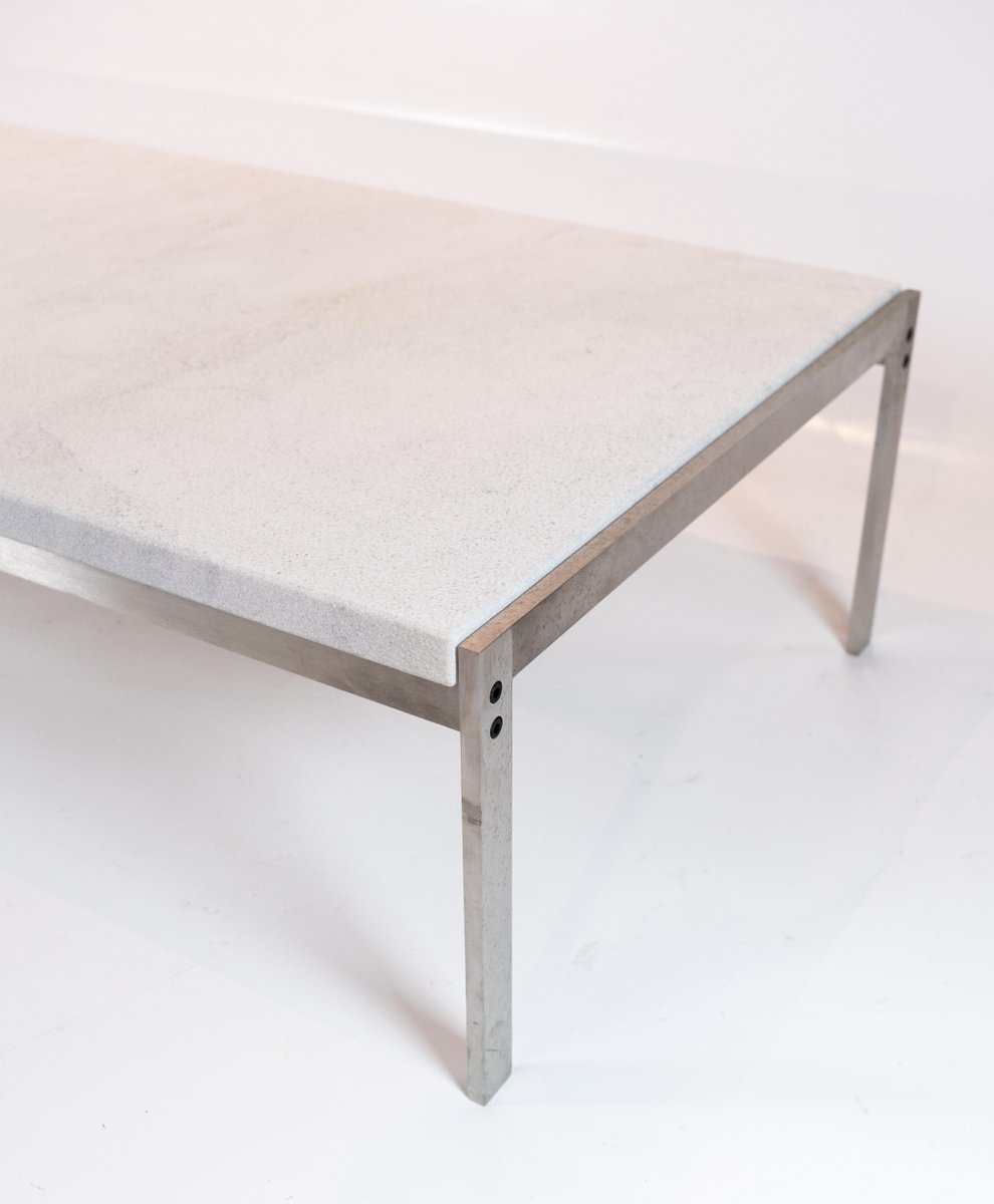 Stainless Steel & Marble Model PK63A Coffee Table by Poul Kjærholm for ...
