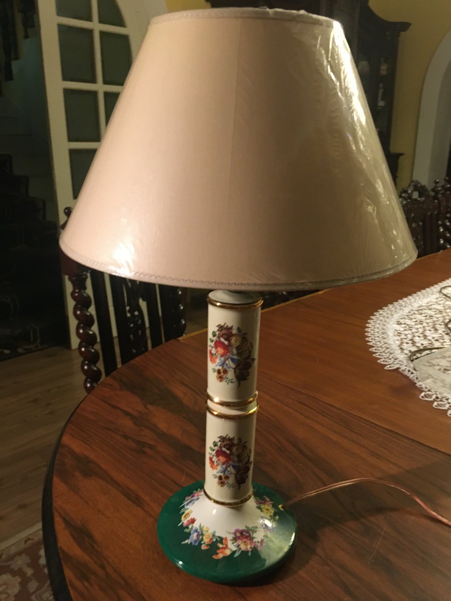 Porcelain Table Lamp, 1980s for sale at Pamono