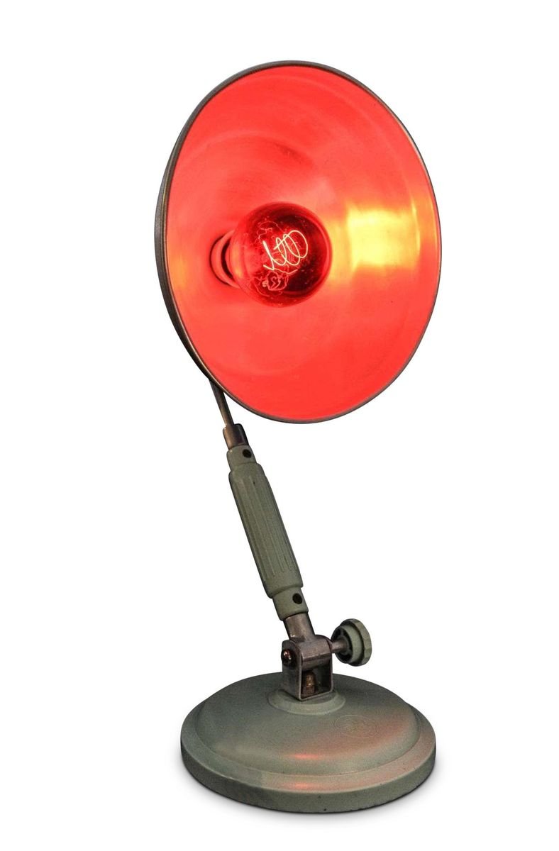 Medical Lamp in Surf Blue Aluminium and Bakelite from Junolux, 1920s ...