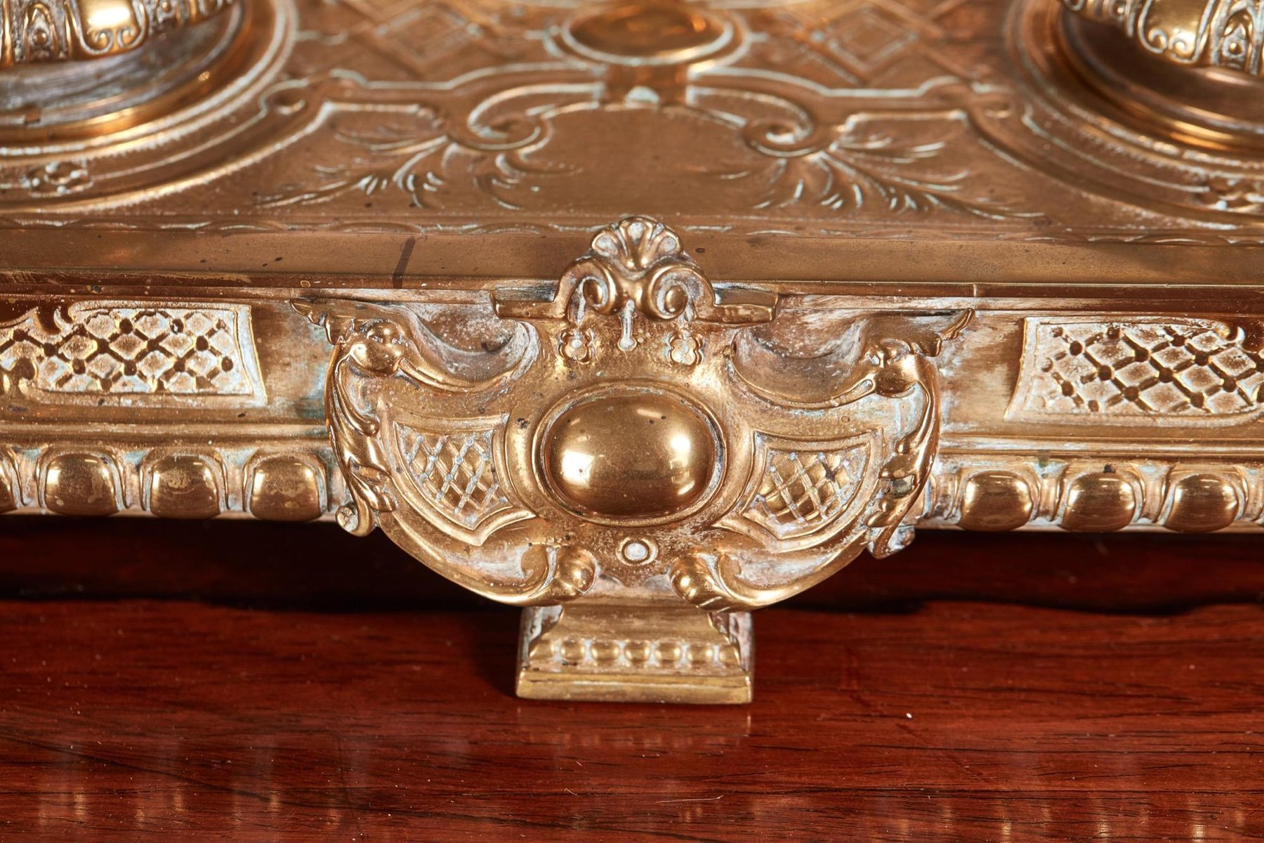 Antique French Cast-Brass Desk Set, Set of 3 for sale at Pamono