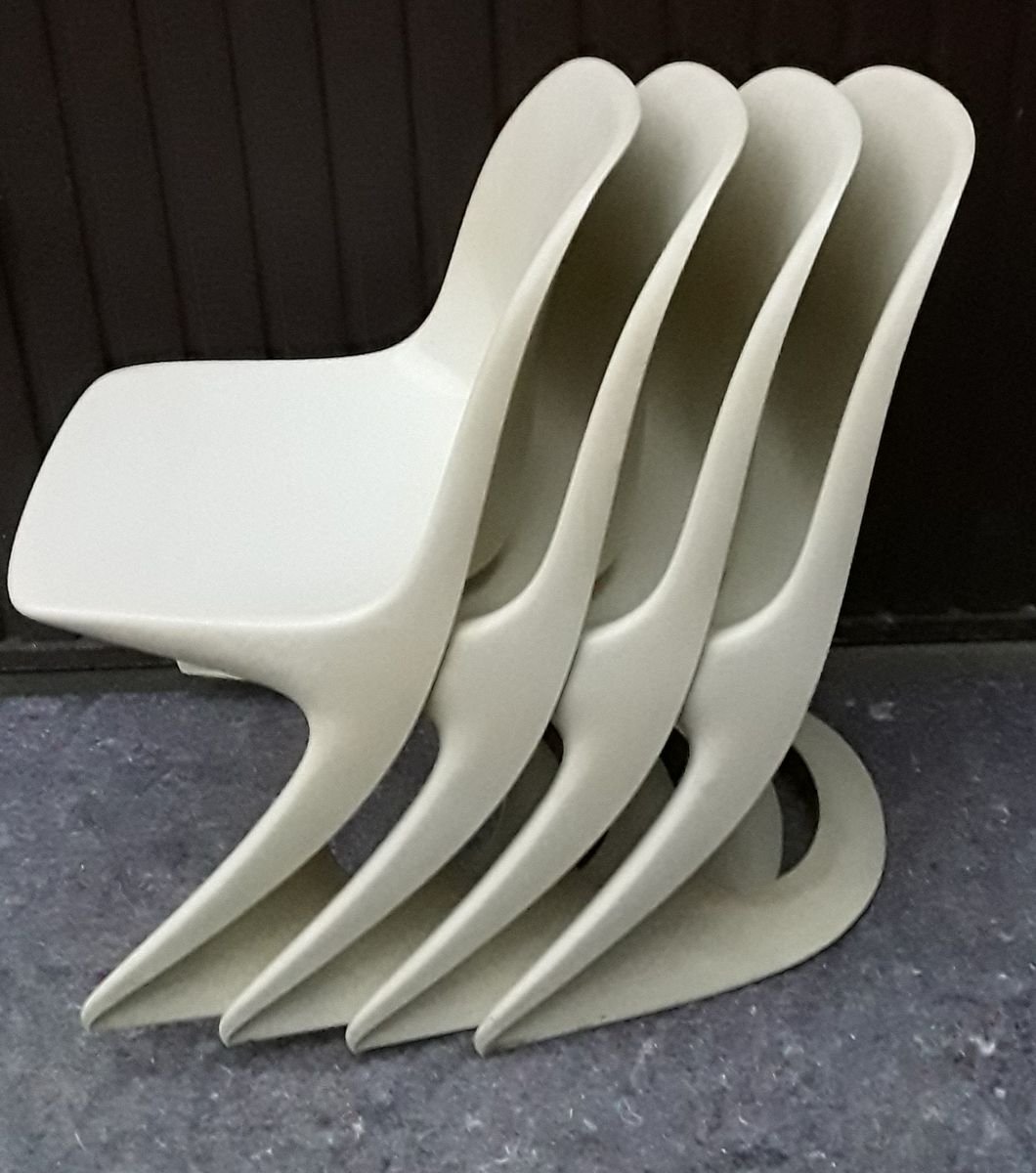 Stackable Plastic Chairs by Alexander Begge for Casala, 1974, Set of 4 ...