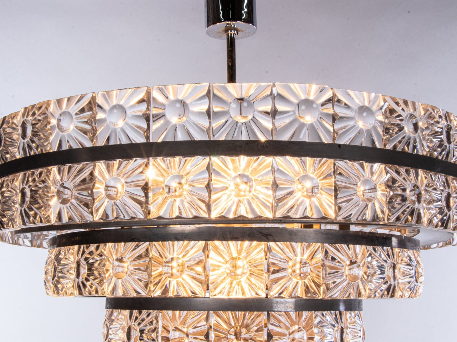 Swedish Crystal & Nickel 18-Light Chandelier by Carl Fagerlund for ...