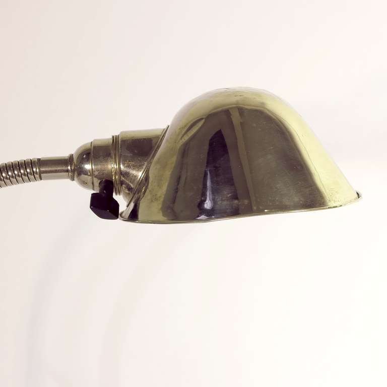 Industrial Goose Neck Table Lamp, 1930s for sale at Pamono