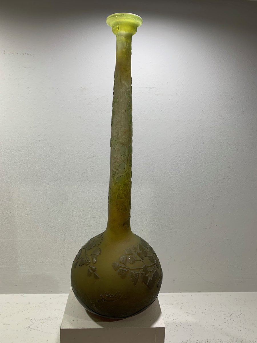 Antique Glass Paste Vase by Emile Galle for sale at Pamono