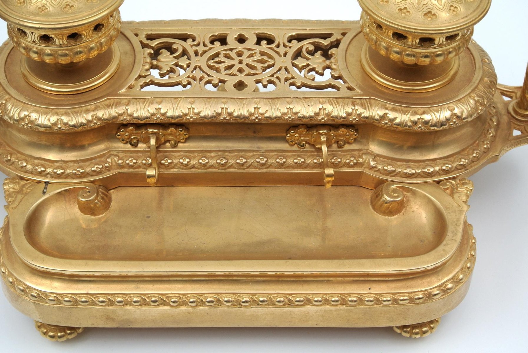 19th Century Gilded Bronze Inkwell for sale at Pamono