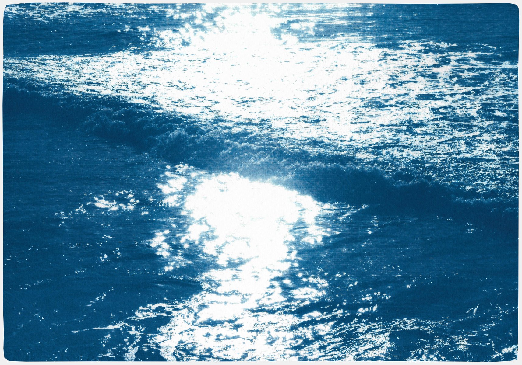 Pacific Sunset Waves, 2020, Cyanotype for sale at Pamono