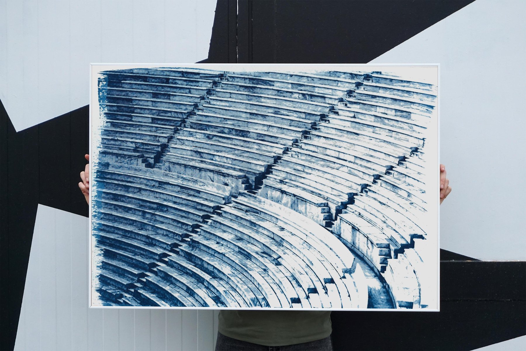 Greek Marble Amphitheater, Blueprint on Watercolor Paper, 2019 for sale ...