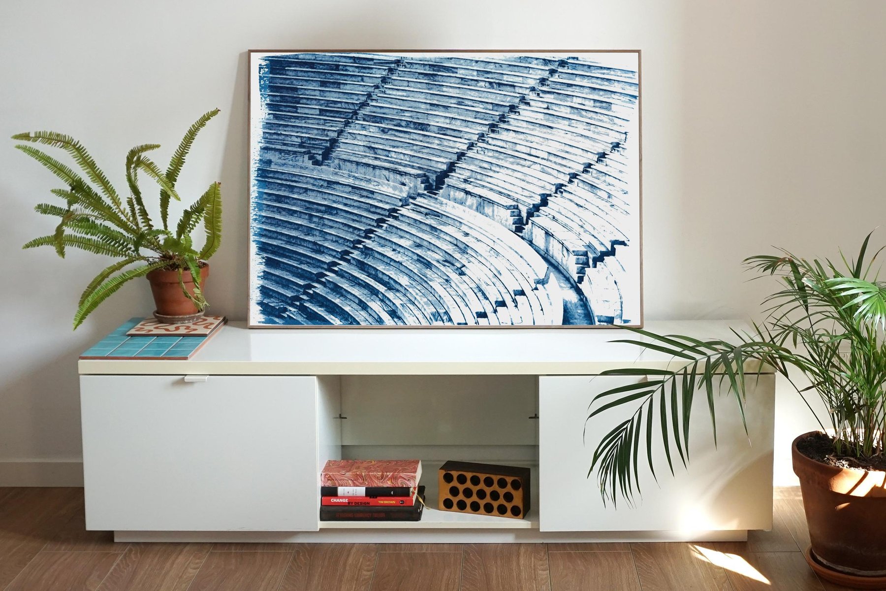 Greek Marble Amphitheater, Blueprint on Watercolor Paper, 2019 for sale ...