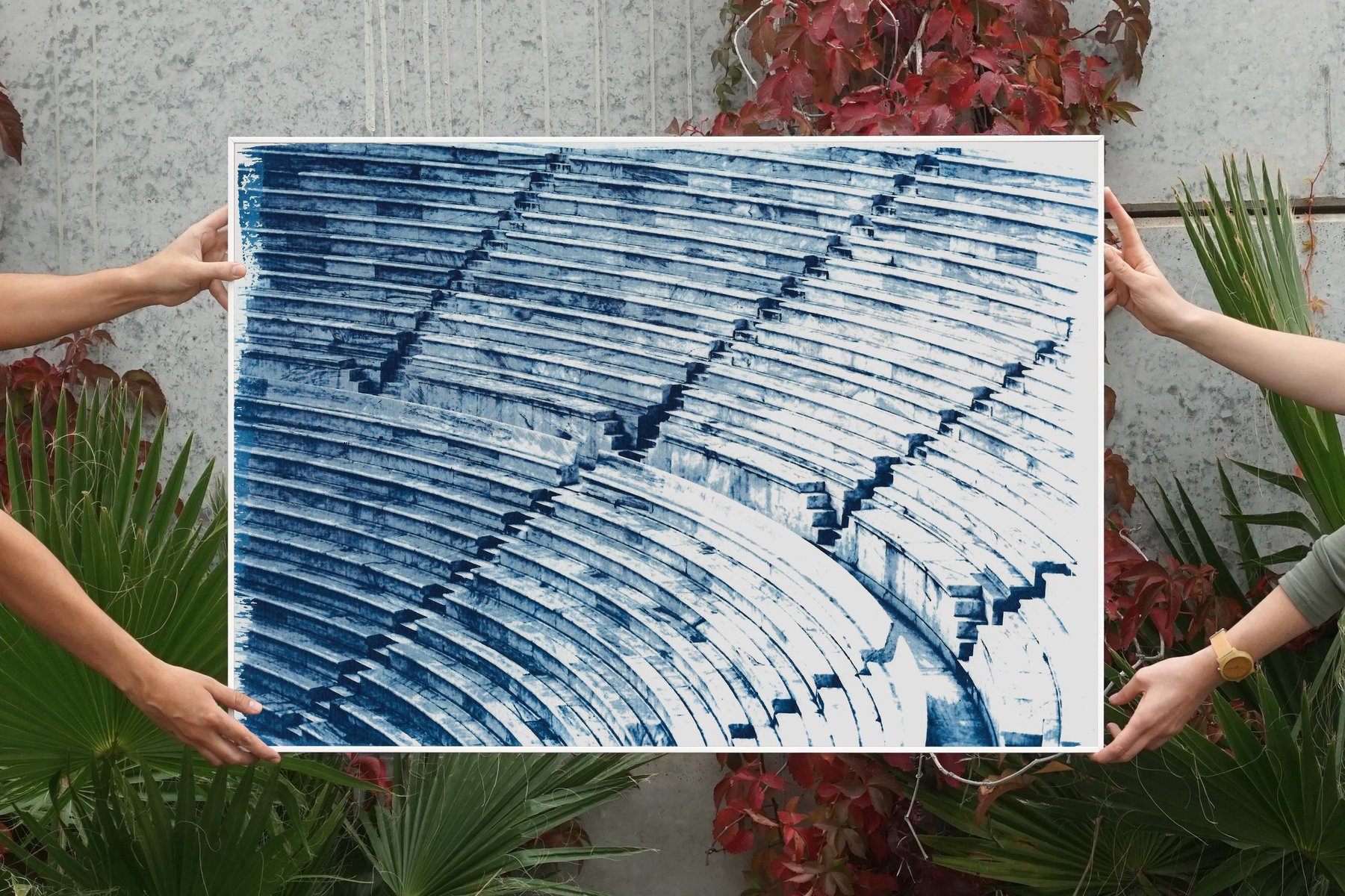 Greek Marble Amphitheater, Blueprint on Watercolor Paper, 2019 for sale ...