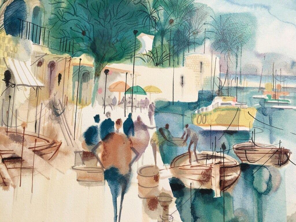 Beach Promenade, Color Lithograph for sale at Pamono