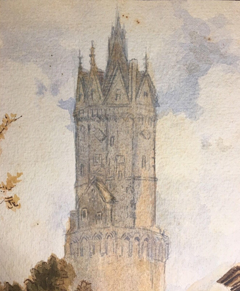 Andernach Round Tower, 1881, Watercolor for sale at Pamono