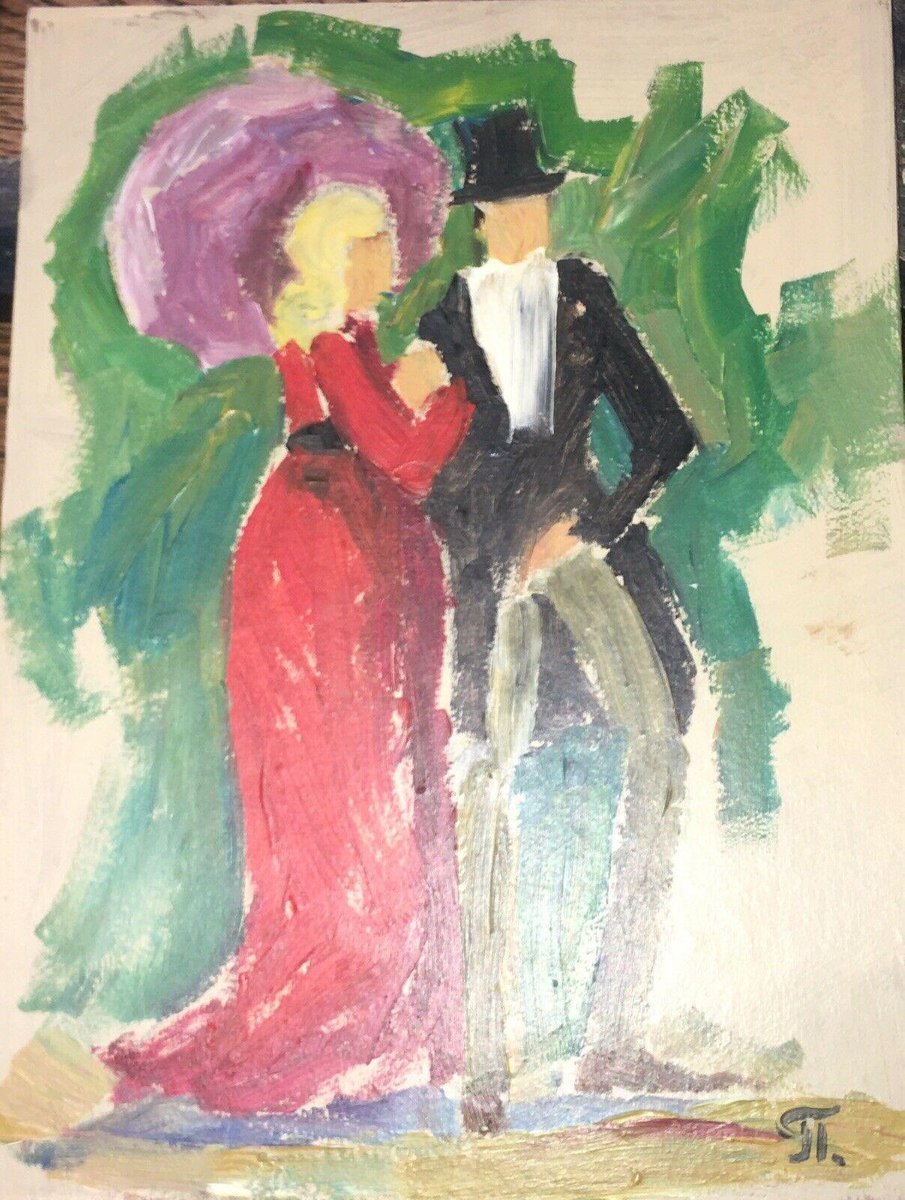 Boris Pavlov, 1928-2005, Elegant Couple, Oil on Cardboard for sale at ...