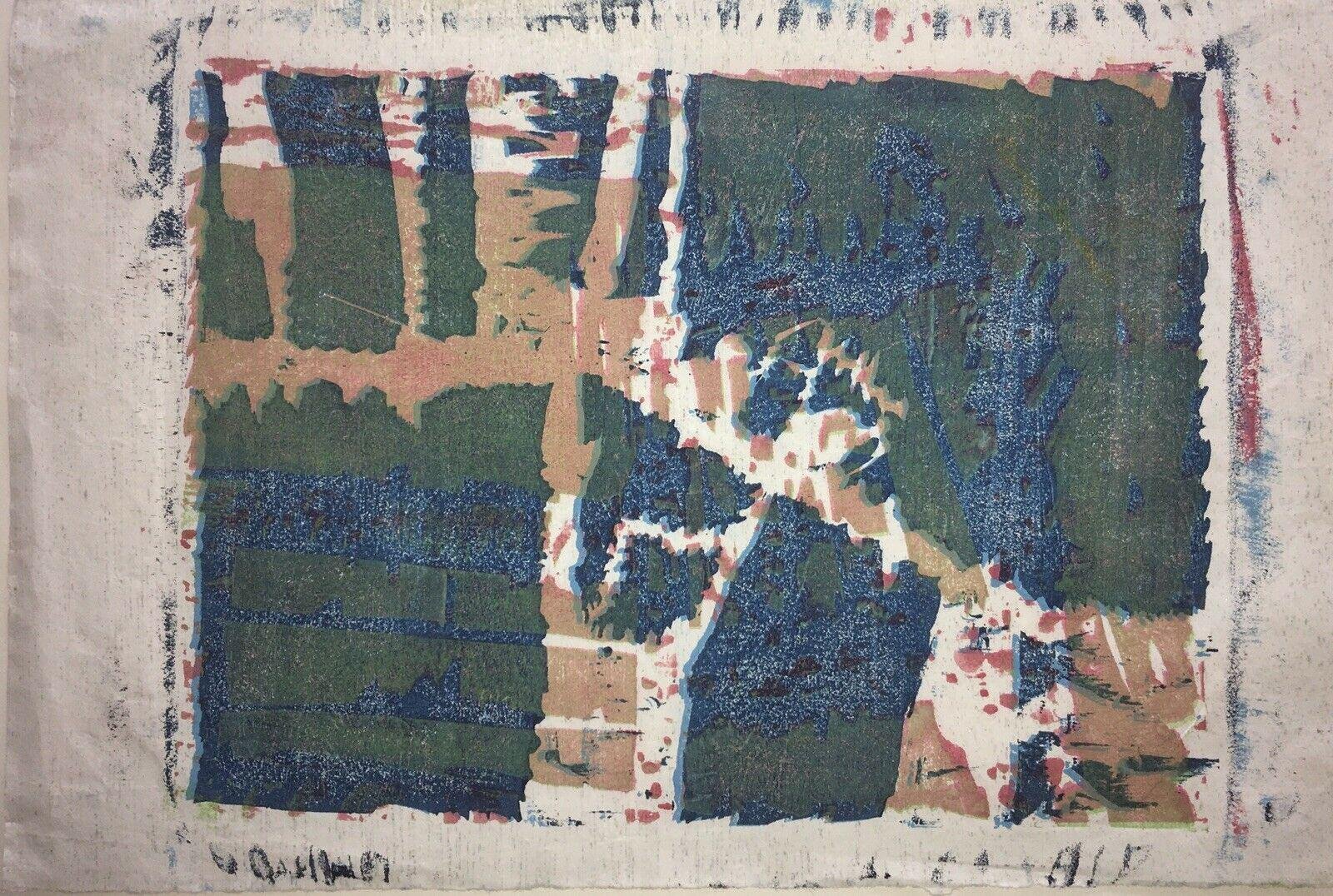Miltenberger Artist, Abstract Composition, Color Woodcut for sale at Pamono