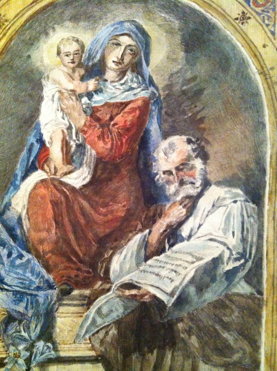 Mutter Gottes Porträt, Aquarell Bleistiftzeichnung bei Pamono kaufen