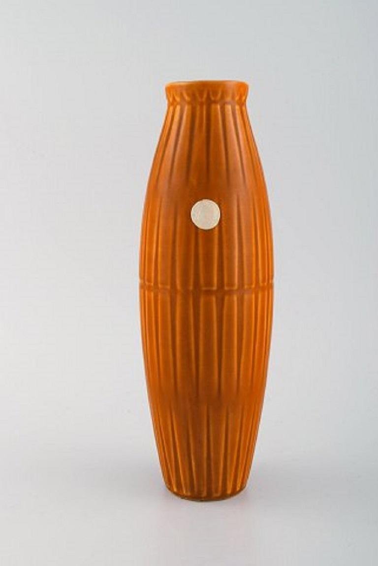Vase en Céramique Émaillée avec Corps Strié par Bo Fajans, 1960s en ...