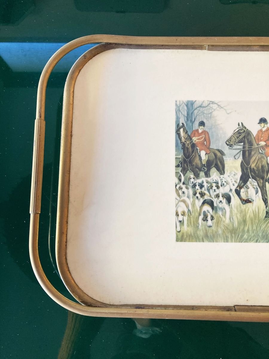 Tray with Hunting Scene, 1950s for sale at Pamono