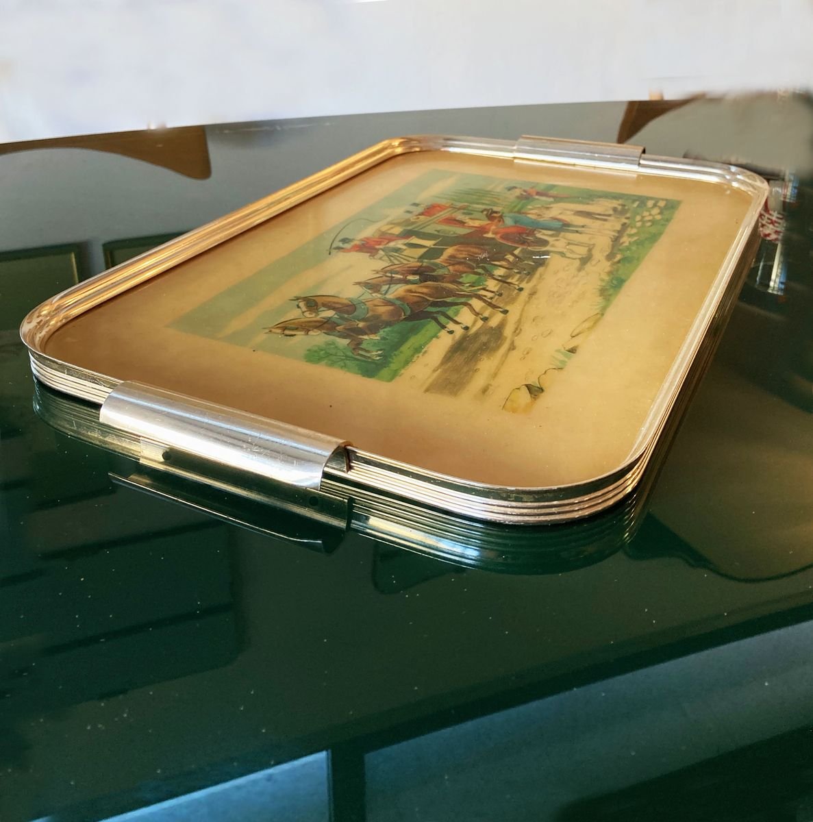 Tray with Hunting Scene, 1950s for sale at Pamono