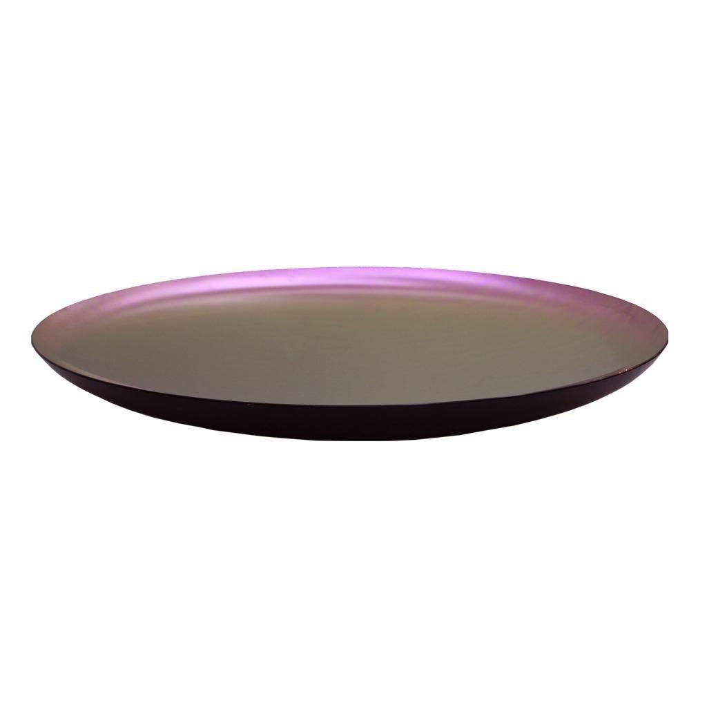 French Modern Sculptural Concave Pink Glass Mirror for sale at Pamono