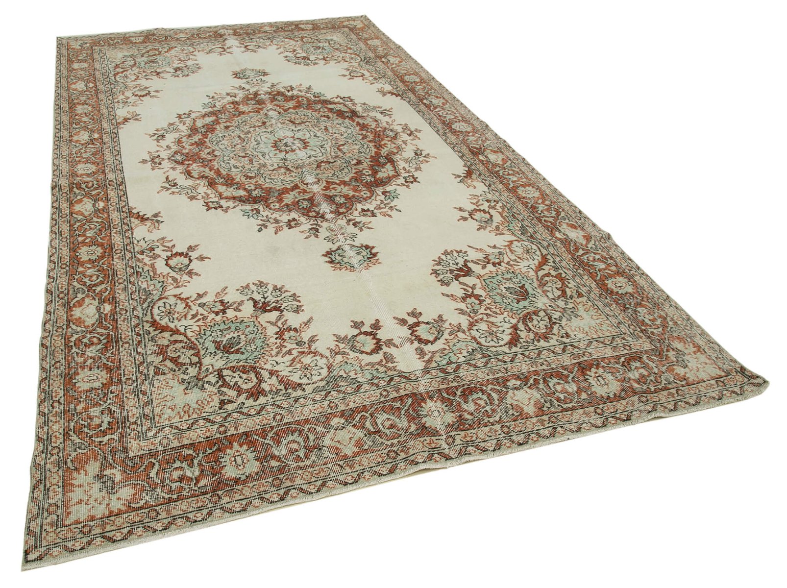 Beige Anatolian Decorative Hand Knotted Large Vintage Rug for sale at ...