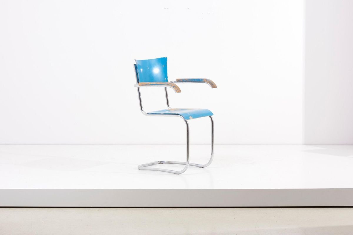 Blue Chairs from Mucke Melder, Germany, 1930s, Set of 4 for sale at Pamono