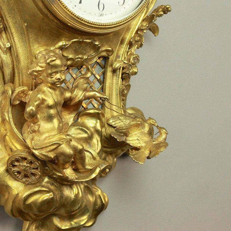 Louis XV Style Cartel Clock by Philippe Caffieri for sale at Pamono