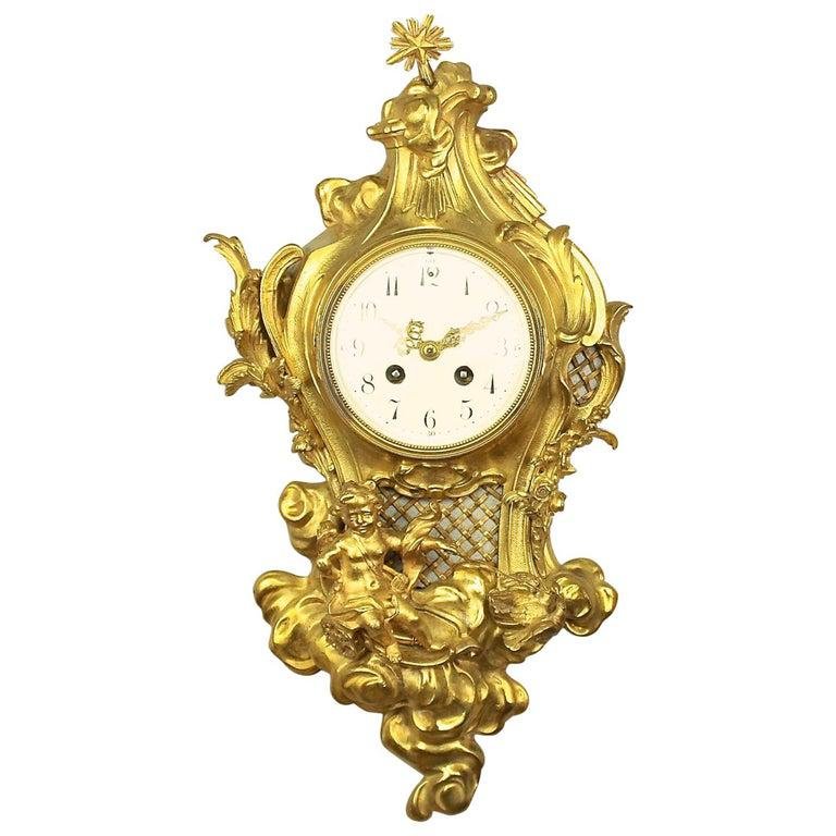 Louis XV Style Cartel Clock by Philippe Caffieri for sale at Pamono