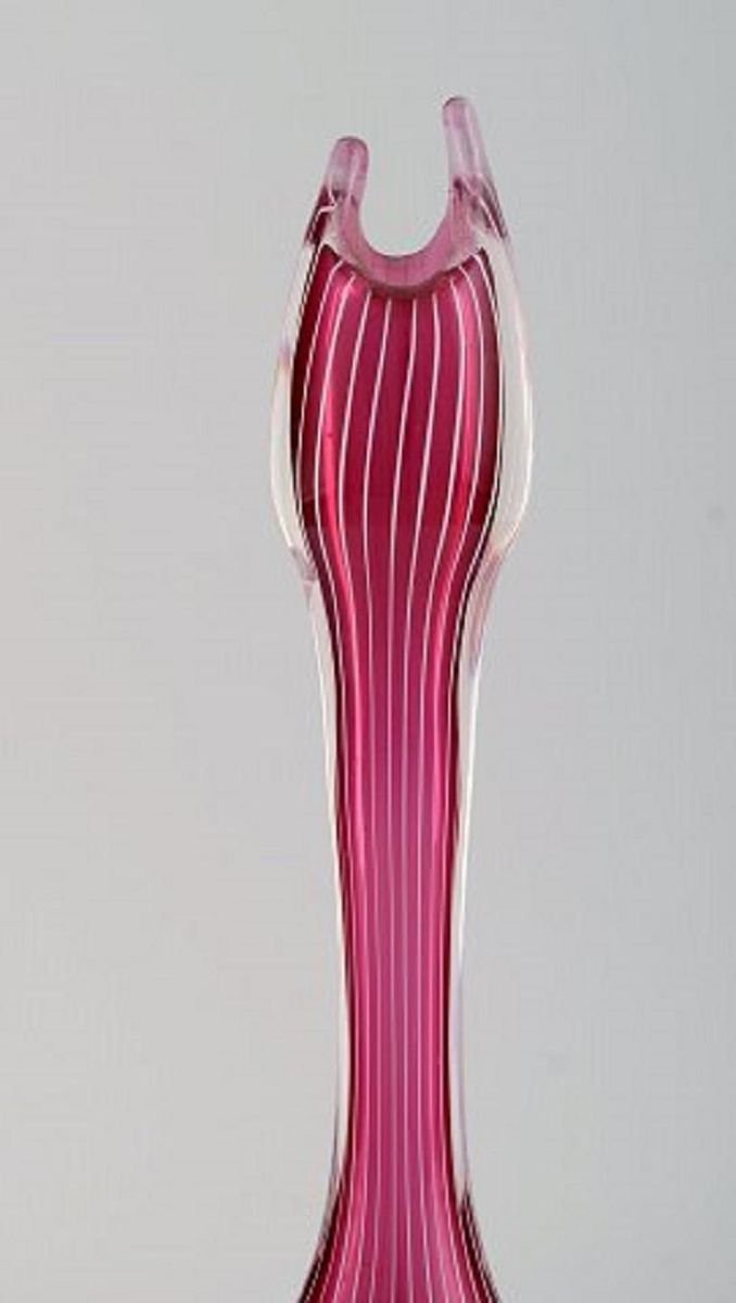Swedish Violet and Clear Glass Vase for sale at Pamono