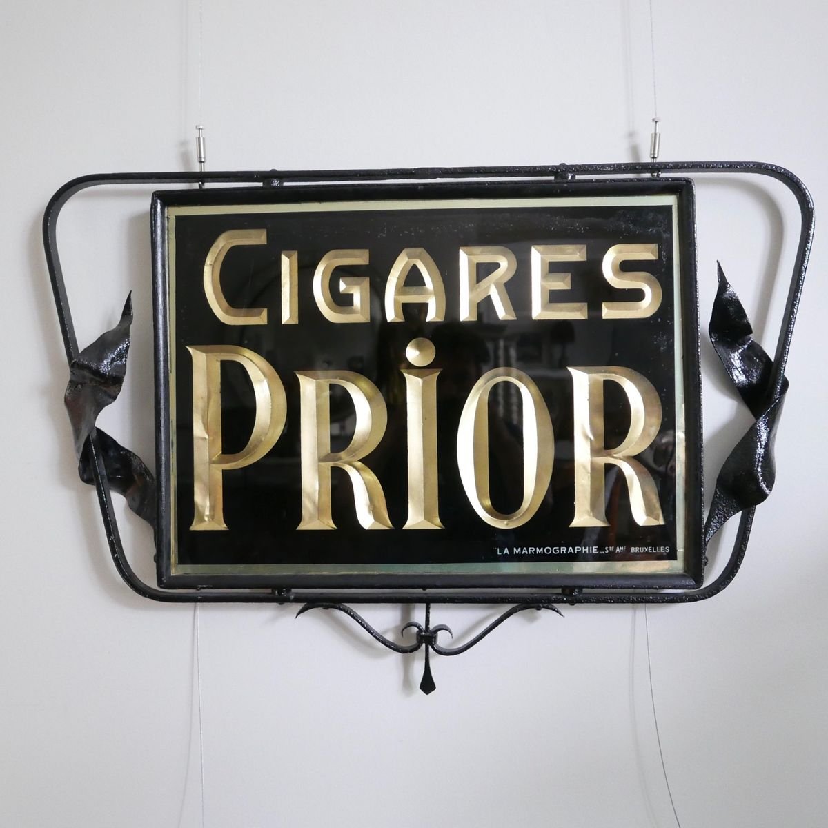 Vintage Double Sided Reverse Painted Cigar Hanging Advertising Sign for ...