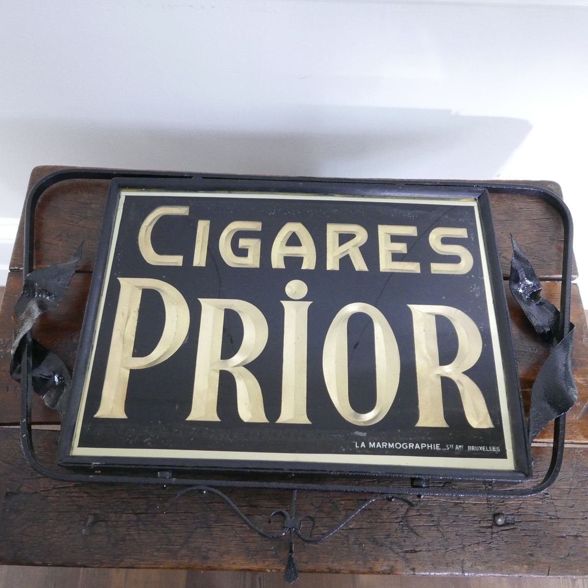 Vintage Double Sided Reverse Painted Cigar Hanging Advertising Sign for ...
