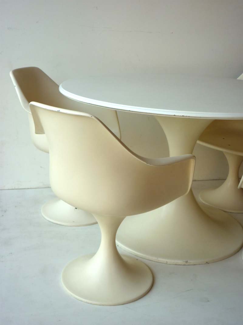 Italian Fibreglass Table & Chairs Set from Play, 1960s, Set of 5 for ...