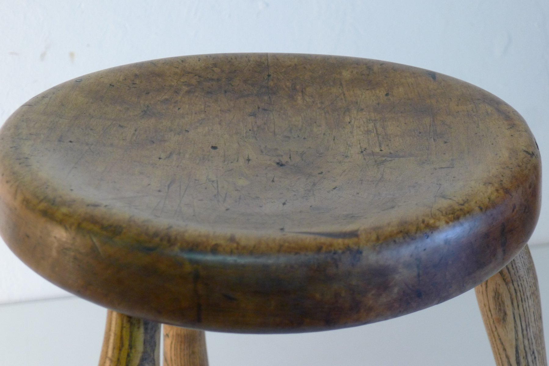 Antique Workshop Stool in Ash and Maple for sale at Pamono